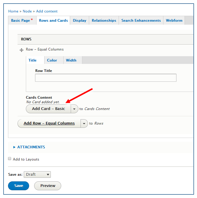 Rows and Cards | Content Management System